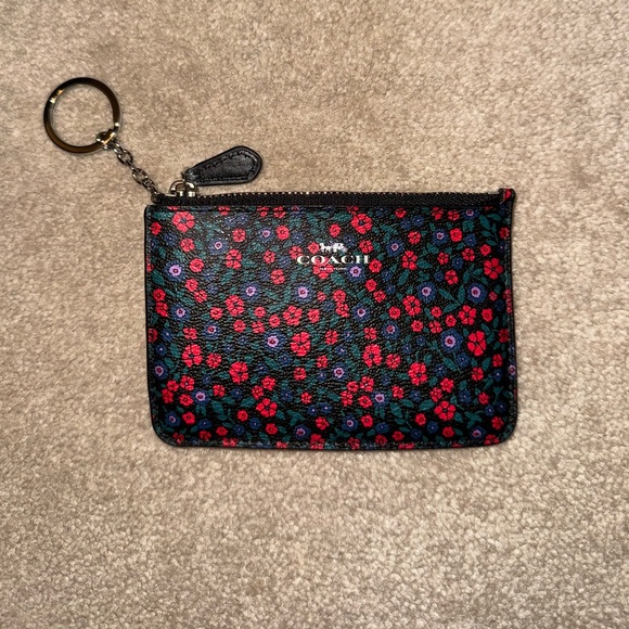 Coach | Bags | Coach Black And Red Key Card Holder | Poshmark